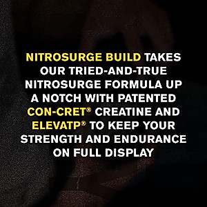 Nitrosurge Build Pre Workout with Creatine for Muscle Building - Con Cret Creatine Pre Workout Powder & elevATP for Intense Energy, Powerful Pumps, & Endless Endurance - 30 Servings, Cherry Limeade
