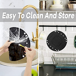 MOLOY ZOVM 28cm/ 11in Foldable Silicone Bowl and Plate Collapsible Tableware for Family and Camping (Black)