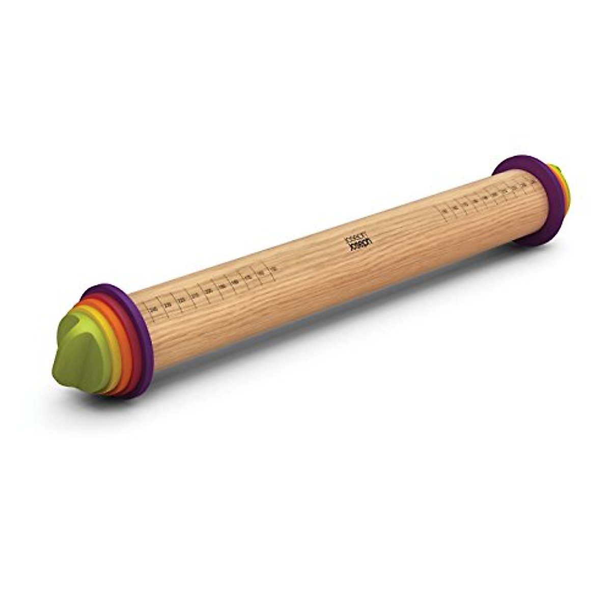 Joseph Joseph Adjustable Rolling Pin with Removable Rings, 13.6", Multi-Color
