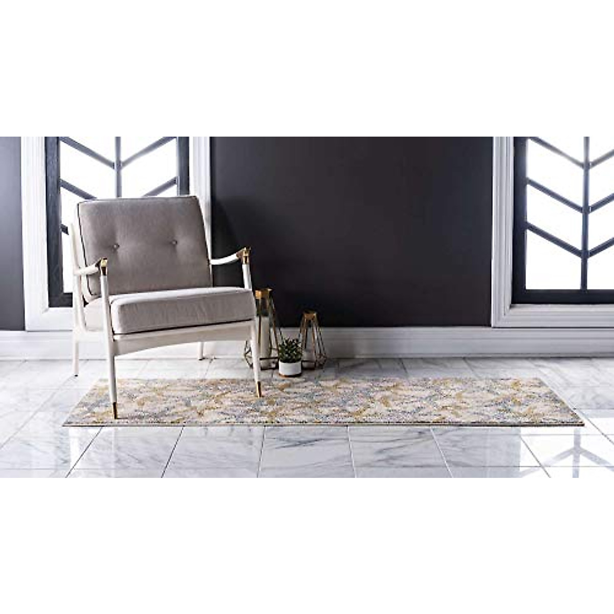 Unique Loom Positano Collection Coastal Modern Light Colors Starfish Beige Runner Rug (3' x 10')