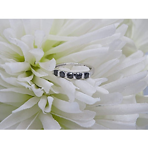 Dazzlingrock Collection 0.75 Carat (ctw) Sterling Silver Round Black Diamond Ladies Anniversary Wedding Stackable Band Ring 3/4 CT, Size 9