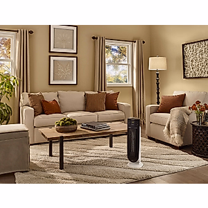 DeLonghi Ceramic Tower Space Heater, portable quiet 1500 Electric Space Heater for indoor use, timer, remote, ECO energy efficient, safety features, 24 inches tall, TCH7915ER