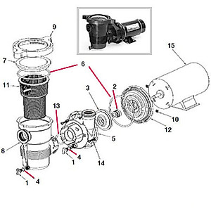 Tiki Island Pool Express Compatible with Pentair Optiflo Pump O-Ring Shafft Seal Kit fits 3/4 to 1 1/2 HP