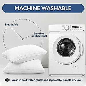 JICUSE Bed Pillows Standard Size Set of 2, Hotel Quality Standard Pillows 2 Pack for Sleeping with Soft Down Alternative Filling, Gusseted Bedding Pillow for Back, Stomach or Side Sleepers, 20" x 26"