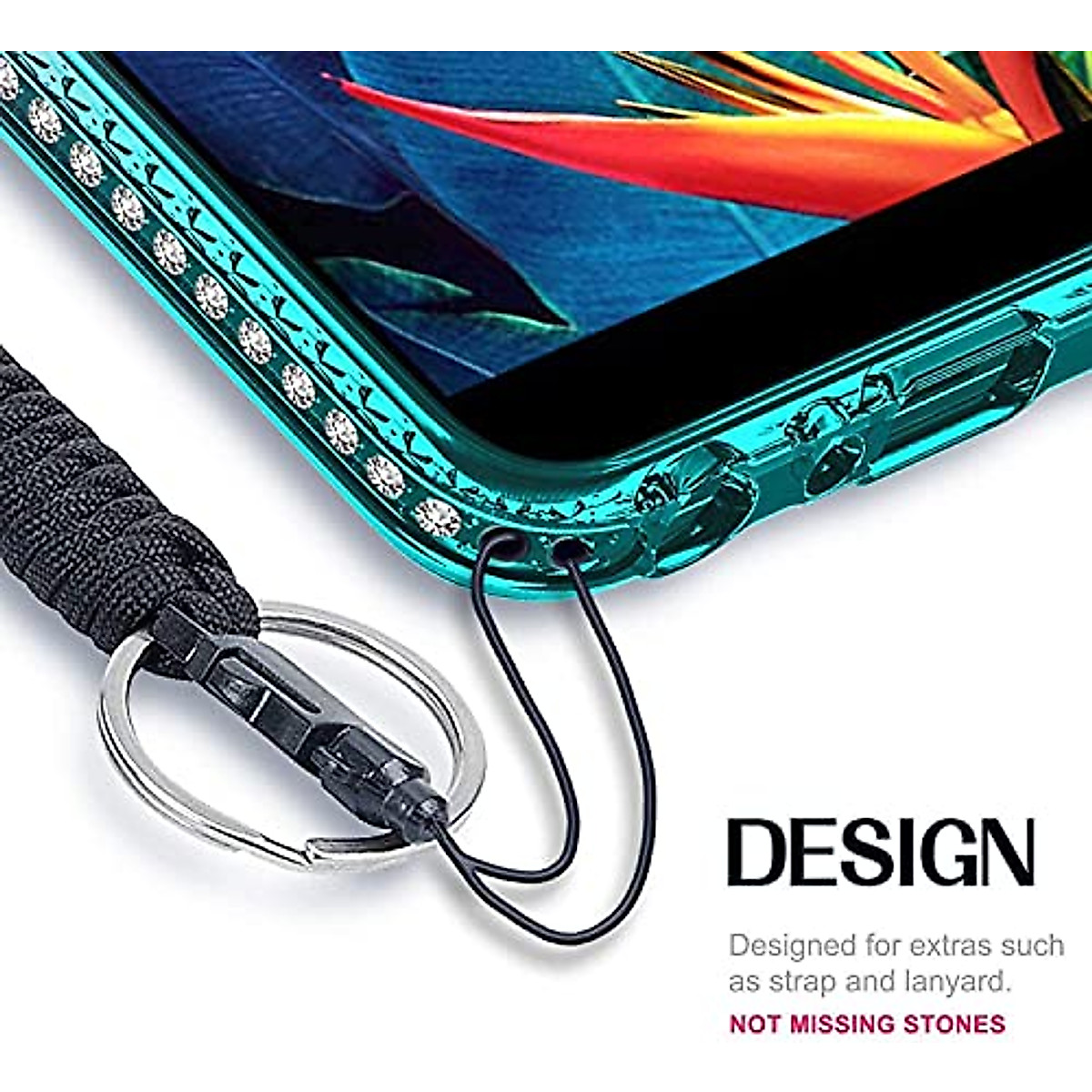 NGB Supremacy Compatible for iPhone 5/5S/iPhone SE (2016 Edition) Case with Tempered Glass Screen Protector, Ring Holder/Wrist Strap, Girls Women Kids Sparkle Glitter Liquid Cute Case (Pink/Aqua)