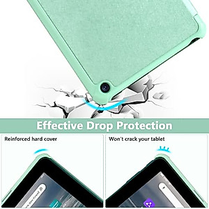 2022 Fire 7 Tablet Case, All-New Kindle Fire 7 Tablet 12th Gen Case, Slim Folding Trifold Cover - Two Stand Angles - Auto Wake/Sleep Case (Mint Green)