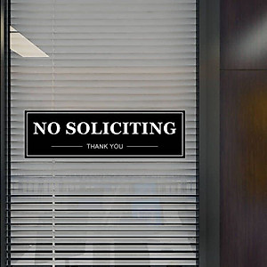 No Soliciting Thank You Sign for House Office Front Door With Strong Adhesive Tape 2.1" - 8" (1PCS)