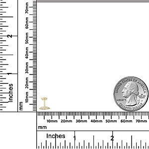 AVORA 14K Yellow Gold Simulated Diamond CZ Galaxy Saturn Cartilage Piercing Flat Back Earring Body Jewelry (18 Gauge)