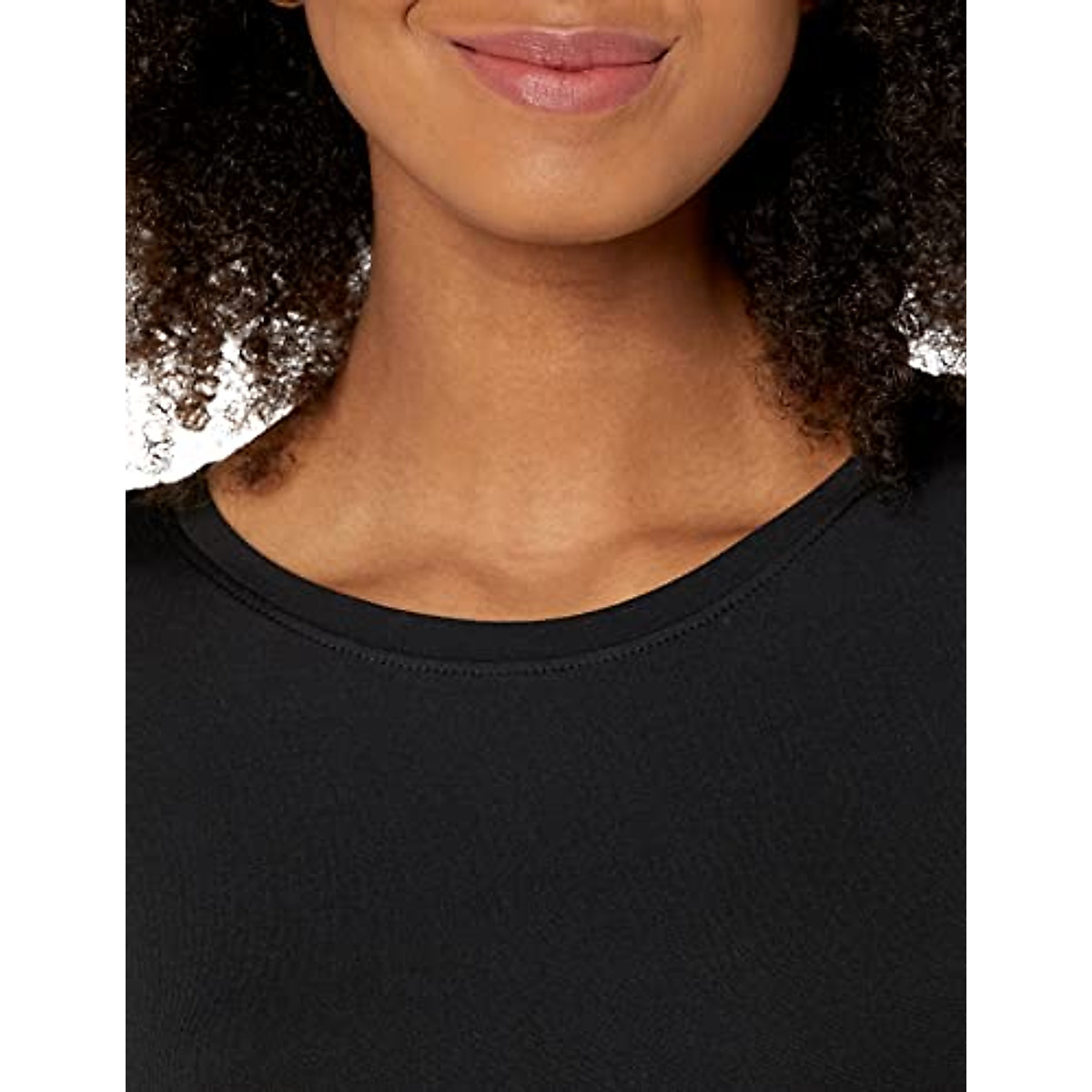 Amazon Essentials Women's Tech Stretch Short-Sleeve Crewneck T-Shirt (Available in Plus Size), Pack of 2, Black, Large