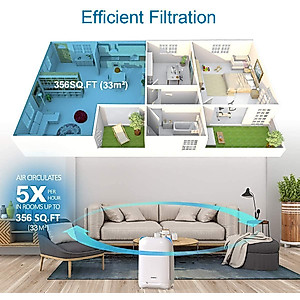 【Official Authentic】 RENPHO Air Purifier Replacement Filter Set for Models RP-AP001/ RP-AP001S, 1x Charcoal Filter,1x Activated Carbon Filter and 1x True HEPA Filter, Exclusively for Pets Pollen