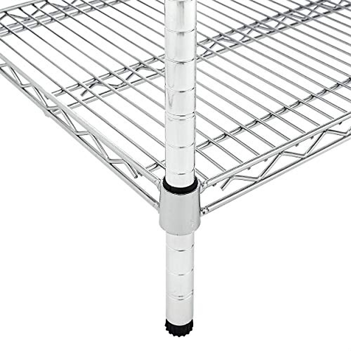 AmazonCommercial Heavy-Duty 5-Tier Steel Wire Shelving with Optional Wheels, NSF Certified, 36" W x 18" D, Chrome