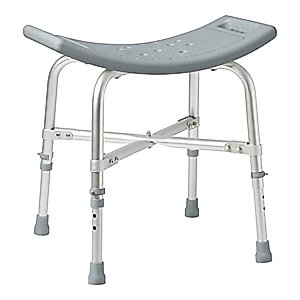 Medline Heavy Duty Shower Chair Bath Bench Without Back, Bariatric Bath Chair Supports up to 550 Lbs