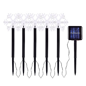 cyindzchwy Christmas Pathway Lights - Solar Powered Snowflake Lights with Stake Outdoor Waterproof, 5 Pack Outdoor Decorative Lights for Garden Yard Street Pathway Park Christmas Wedding (Snowflake)