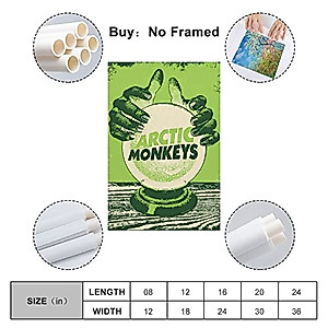 Hitecera Posters Arctic Monkeys Music Poster Decorative Painting Canvas Wall Posters and Art Picture Print Modern Family Bedroom Decor Posters 12x18inch(30x45cm)