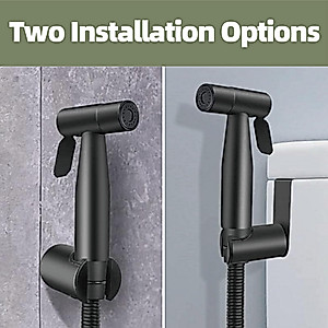 Rulism Handheld Bidet Sprayer for Toilet, Brass Leak Free T-Valve & Adjustable Jet Spray, Feminine Hygiene, Baby Diaper Sprayer with Superior Complete Accessories