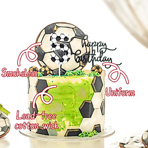Soccer Birthday Candles 10th Soccer Themed Birthday Party Decorations, Football Birthday Cake Candles for Boys Girls Kids Sport-Theme Party Supplies