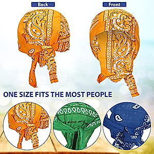 Xaatren 18 Pieces Do Rag Skull Cap Paisley Pattern Bandanna Biker Head Wraps Quick-Drying Hats, Sweat Wicking Beanie for Men and Women, Multicolor, 4XL