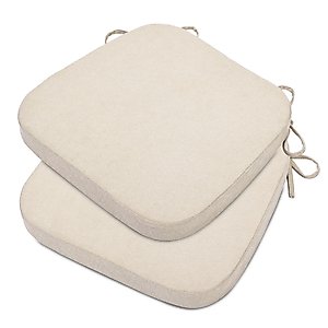 HAVARGO Chair Cushions for Dining Chairs with Supportive Foam [16.5 x 16.2 Inches] Kitchen Chair Pads Indoor Seat Cushions for Dining Chairs, 2" Thick Dining Room Chair Cushions Set of 2 Beige