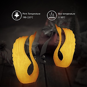 HELLO3D Glow in The Dark PLA Filament,Orange Luminous Filament 1.75mm Strong Glow Effect 3D Printer Filament, for Most FDM Printer 1kg Spool (2.2lbs), Dimensional Accuracy +/- 0.05 mm,Glow Orange