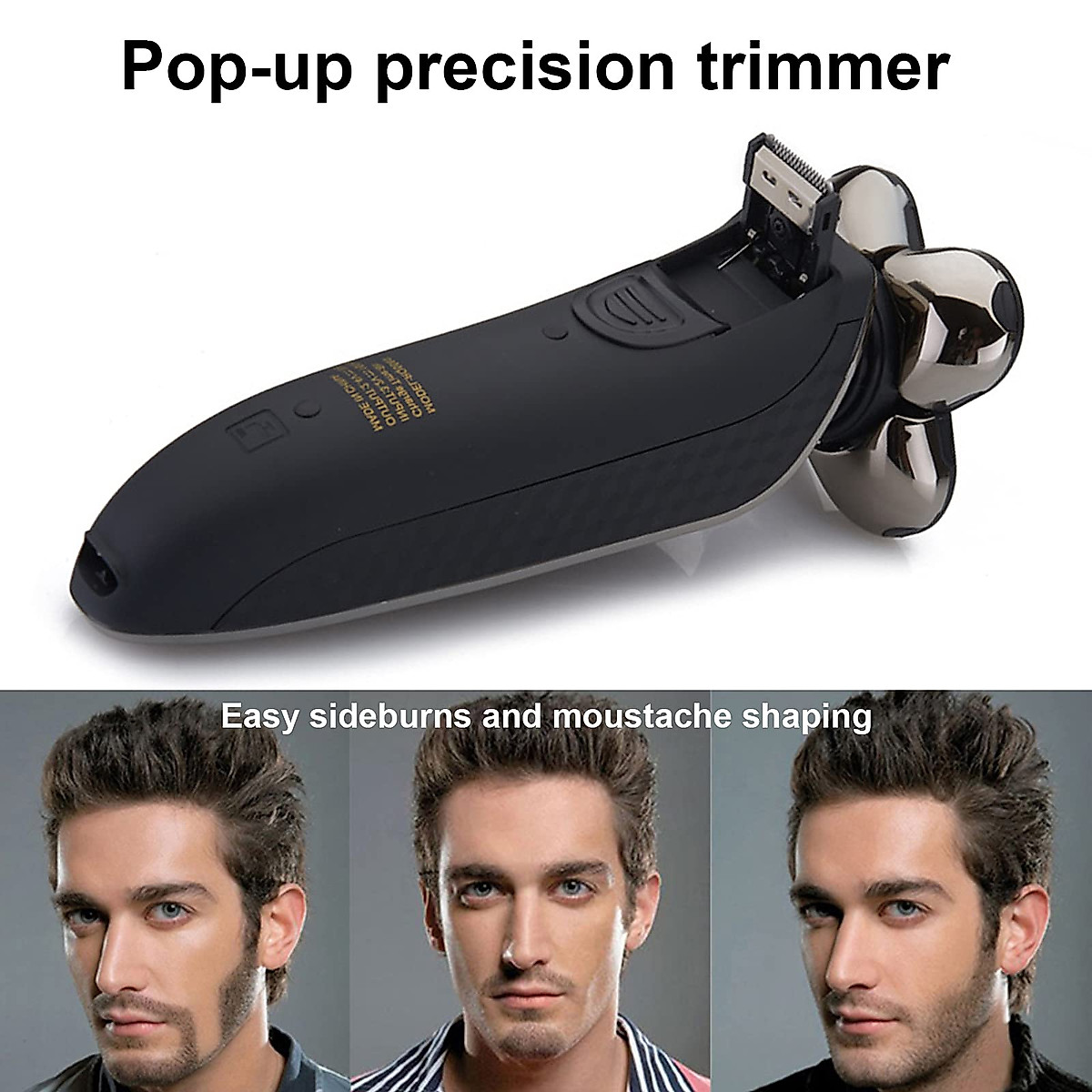 LinMei Electric Shaver 5D Rotary Razor with Pop-up Trimmer LED Display Mens Bald Head Shavers Electric Cordless Rechargeable Mens Shavers Electric Wet and Dry IPX7 Waterproof (Silver)