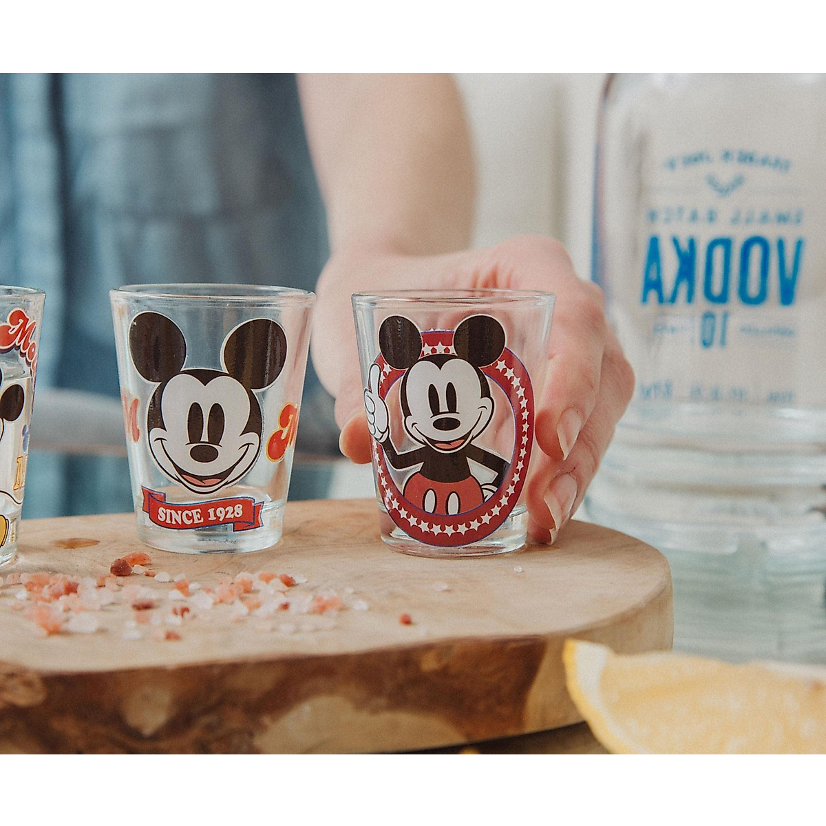 Disney Vintage Mickey Mouse 2-Ounce Mini Shot Glasses | Set of 6