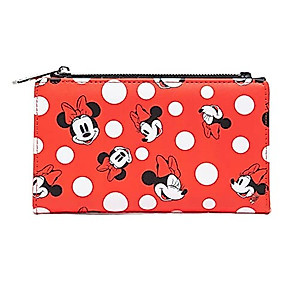 Loungefly Women's Disney Minnie Mouse Polka Dot Red Zip-Around Wallet
