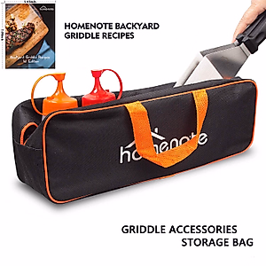 homenote Griddle Accessories Kit (Black+Red), Exclusive Griddle Tools Spatulas Set for Blackstone - 8 Pcs Commercial Grade Flat Top Grill Accessories - Great for Outdoor BBQ, Teppanyaki and Camping