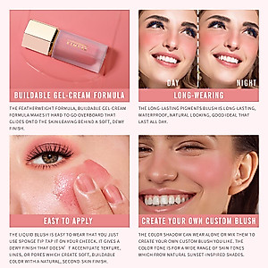 KIMUSE Soft Cream Blush Makeup, Liquid Blush for Cheeks, Weightless, Long-Wearing, Smudge Proof, Natural-Looking, Dewy Finish