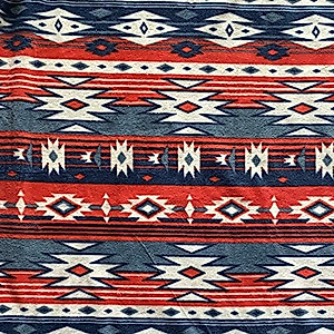 Southwest Weave Red Anti-Pill No-Sew Throw Fleece Fabric Kit (72x60)