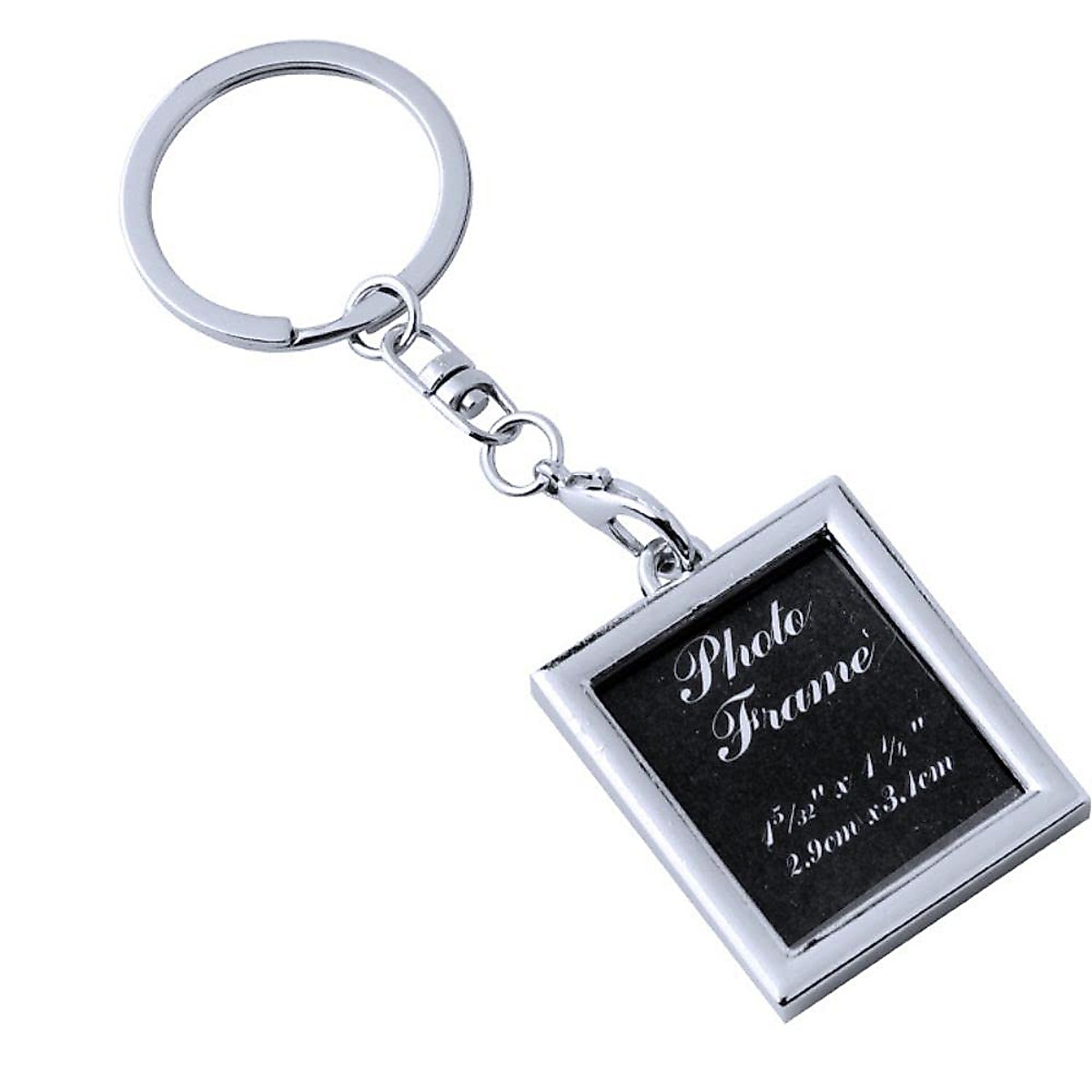 YALLNASL Memorial Photo Keychain Gifts Picture Frames Keyring Photo Frame Anniversary Christmas Gifts for Women Men In Memory of Loved One Gifts Silver Rectangle