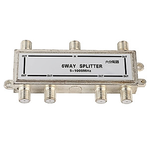 Restokki 6 Way Coaxial Cable Splitter 5-1000MHz, Cable Splitter Work with CATV, Satellite TV,Antenna System and MoCA Configurations