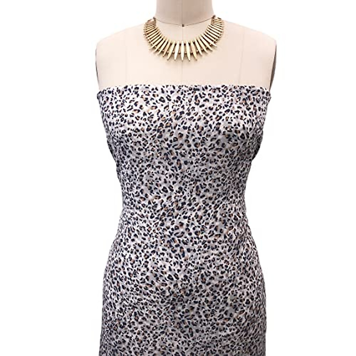 Texco Inc Wool Dobby Animal Skin Pattern/100% Poly No Stretch Prints Woven Decoration Apparel Home/DIY Fabric, Silver Almond 2 Yards