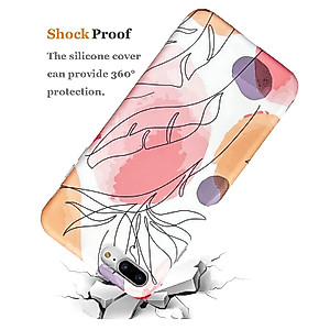 J.west iPhone 8 Plus,iPhone 7 Plus Case 5.5, Aesthetic Watercolor Minimalist Boho Abstract Prints Slim Geo Line Plant Palm Leaf Pattern Pink Soft TPU Shockproof Cover Protective Phone Case for Women