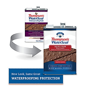 Thompson’s WaterSeal Solid Color Waterproofing Wood Stain and Sealer, Chestnut Brown, 1 Gallon