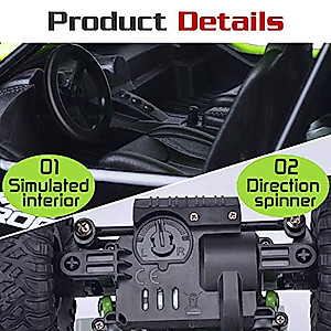 NQD Rc Car, Remote Control Monster Truck, 2.4Ghz 4wd Off Road Rock Crawler Vehicle, 1:16 All Terrain Rechargeable Electric Toy for Boys & Girls