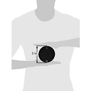 Calvin & Co Set of 4 Melamine Miso Soup Cereal Bowls and Spoons (Black, Small)