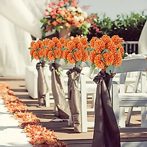 AILANDA Artificial Flowers Chrysanthemum Ball 8PCS Milk White Silk Artificial Hydrangea Bridesmaid Bouquets for Wedding Greenery Centerpieces Home Garden Party Decoration