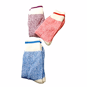 Dependable Industries inc. Essentials 3 pair Ladies Boot Socks All Weather Comfort Blend Sock Thermal Interior Moisture Wicking (ASSORTMENT B)