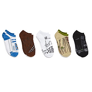STAR WARS Boys 5 Pack No Show Socks