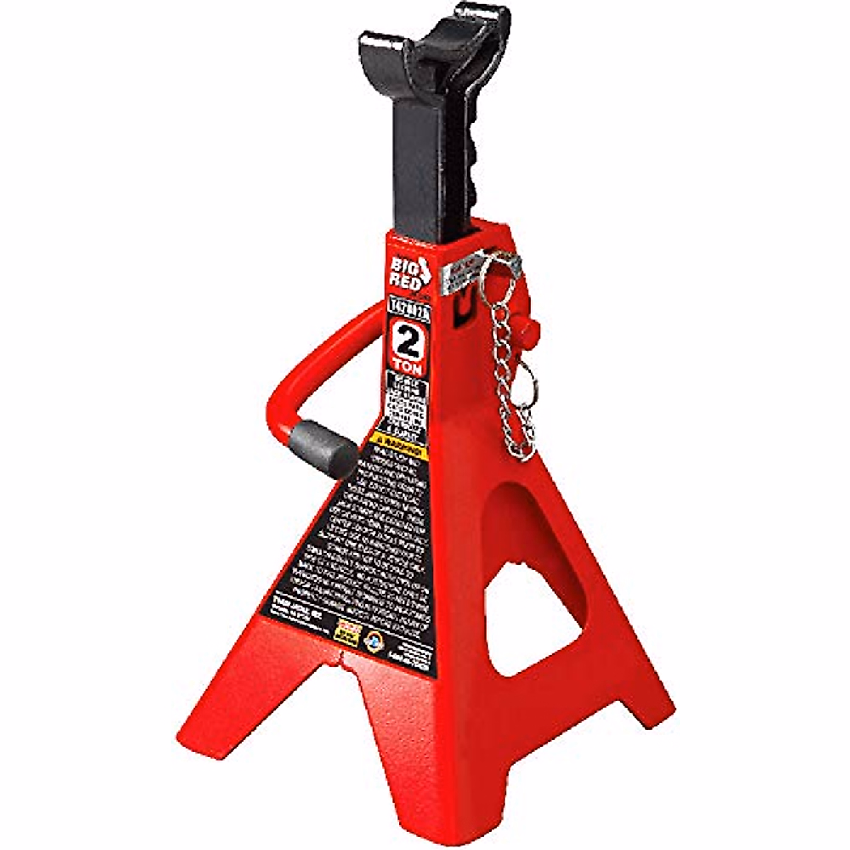 BIG RED T42002A Torin Steel Jack Stands: Double Locking, 2 Ton (4,000 lb) Capacity, Red, 1 Pair