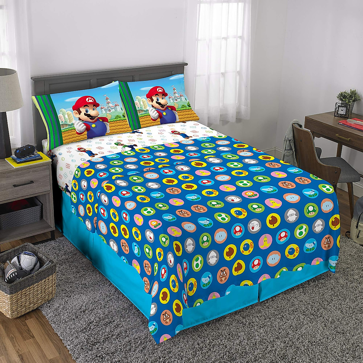 Franco Kids Bedding Super Soft Microfiber Sheet Set, Full, Mario