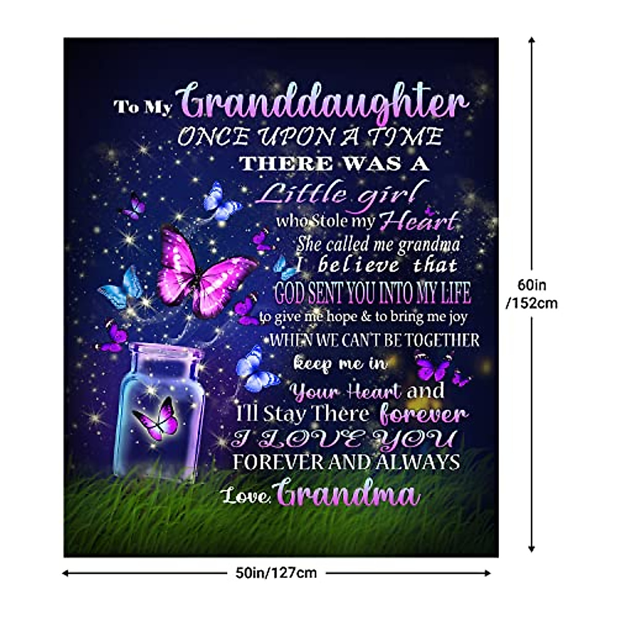 Coolim Granddaughter Gifts from Grandma, Granddaughter Gifts, Granddaughter Blanket, to My Granddaughter Blanket for Birthday Graduation (Granddaughter Gifts, 60" x 50")