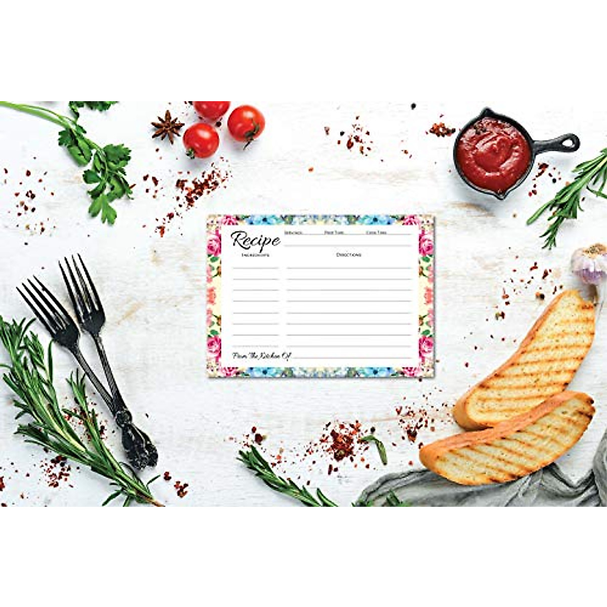 Pioneer Woman Recipe Box with Cards (50 Count Floral Recipe Cards), Recipe Card Box, Recipe Boxes, Recipe Cards 4x6 Inches, 4x6 Recipe Cards, Wooden Recipe Box (Acacia)