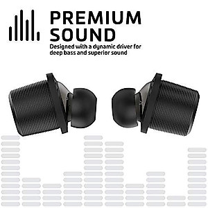 Rowkin Ascent Charge+ True Wireless Earbuds Headphones: 50+ Hours Bluetooth 5 Smallest Earphones & Qi Charging Case. Deep Bass Sound Headset, Mic & Noise Reduction for Android Samsung & iPhone (Black)
