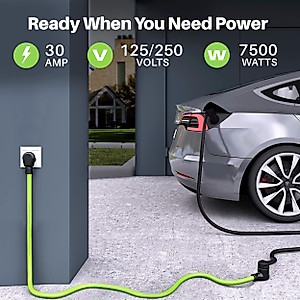 GearIT 30 Amp (10 Feet) 3 Prong Dryer Extension Cord NEMA 10-30P to 10-30R STW 10AWG/3 Heavy Duty, RV EV Charging Cable 125/250V