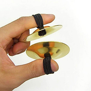 bjlongyi Belly Dance Finger Cymbal Durable Brass Material,1pair as Your Musical Instrument Accessories GOLD