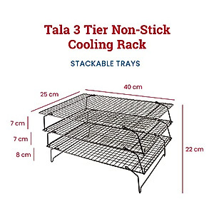 Tala 3 Tier Cake Cooling Rack Non Stick, Black