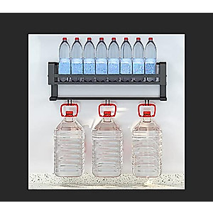 Shower Caddy, Black Strong Adhesive Shower Shelves, Shower Organizer Shelf with 6Hooks Towel Rack Basket, Rustproof Wall-Mounted Shower Racks for Inside Shower, Kitchen Bathroom Organizer, No Drilling