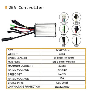ZYXU 24V 250W Electric Bike Conversion Kit, Ebike Electric Bicycle 16" 20" 24" 26" 27.5" 28" 29" Ebike Electric Bicycle Conversion Kits KT-900S Display,Rear Drive Card Fly,16”