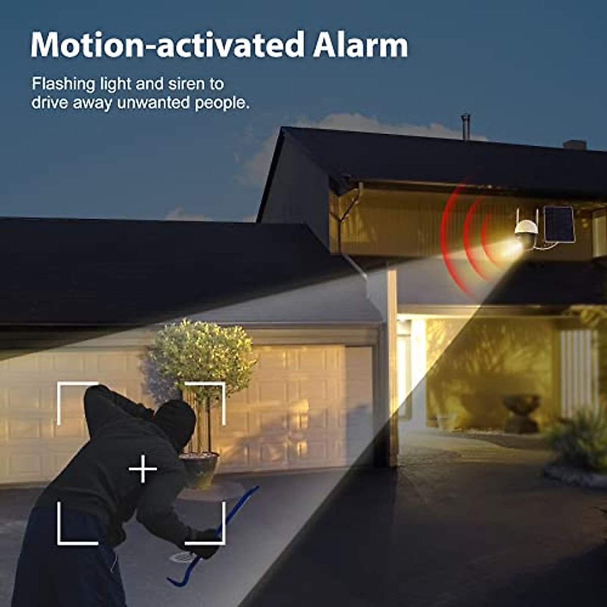 DEKCO 2K Solar Security Cameras Wireless Outdoor, 360° View Pan Tilt Spotlight Battery Powered WiFi Security System, 2-Way Talk, HD Night Vision, Human Detection